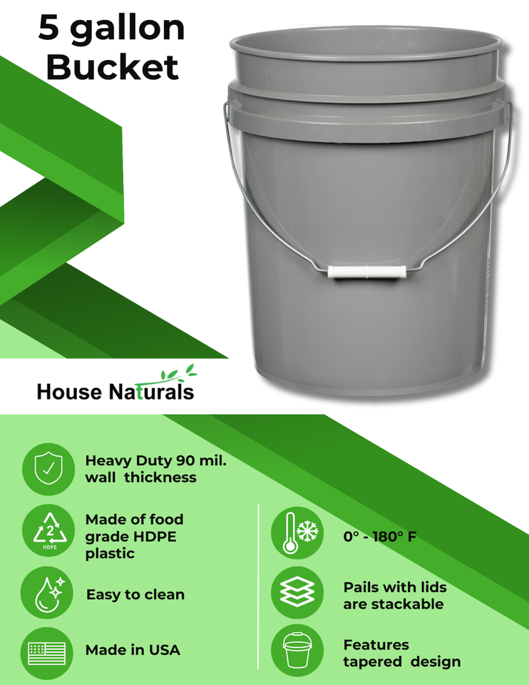 5 Gallon Food Grade Lime Buckets BPA Free with Screw on Lids (Pack of 3 ...