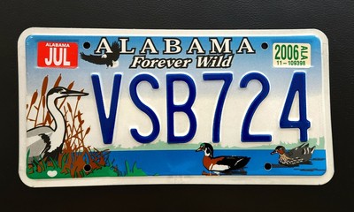2006 AL Alabama FOREVER WILD WILDLIFE HERON Bird Duck Eagle License ...
