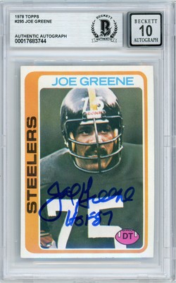 1978 Topps #295 Joe Greene Pittsburgh Steelers BGS Autograph 10 | eBay
