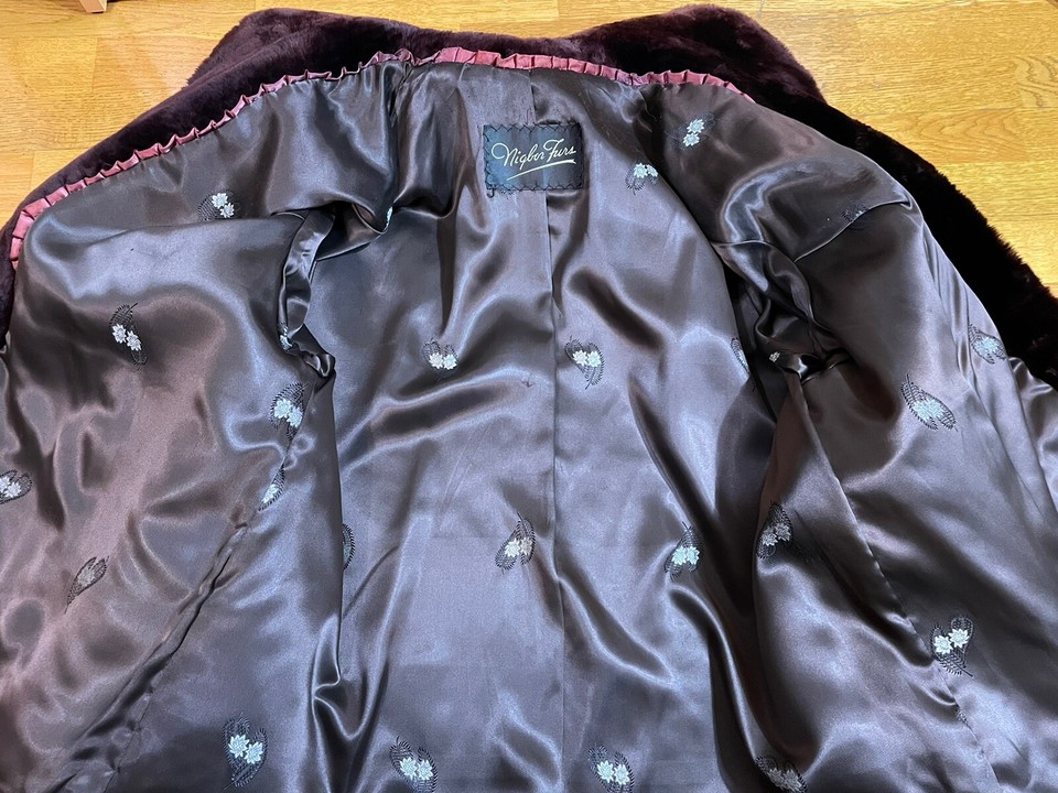 Vintage Nigbor Furs Coat Women’s Sz L/XL Purple Hook & Loop Excellent ...