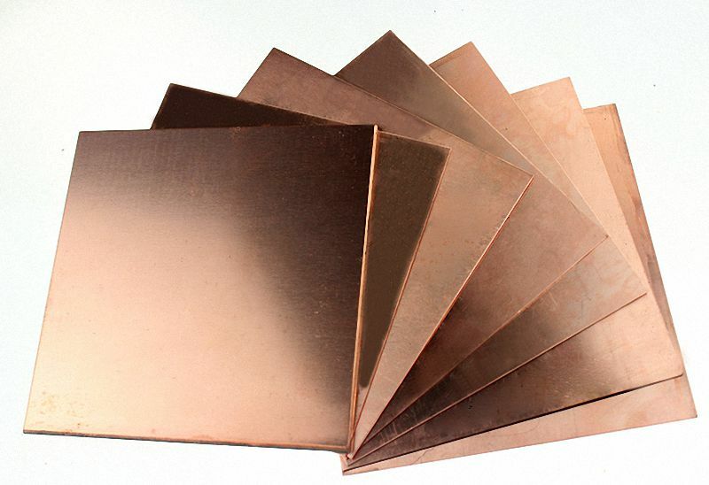 Copper Sheet Plate Guillotine Cut Metal Copper Sheet Select Thick 0.2mm ...