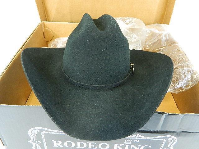 Rodeo King Size 7 Long Oval 3X Wool Blend Black Cowboy Hat Western with ...