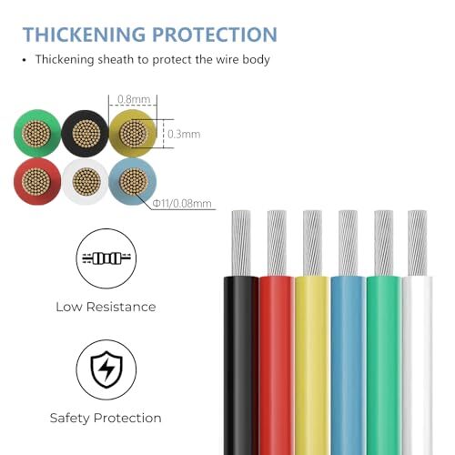30 AWG Silicone Wire 30 Gauge Wire Kit Spool 33Ft Each 6 Color Flexible ...