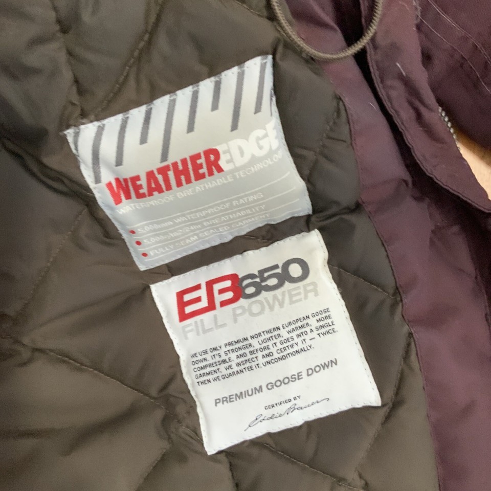Eddie Bauer Maroon WeatherEdge EB650 Premium Goose Down Parka Jacket ...