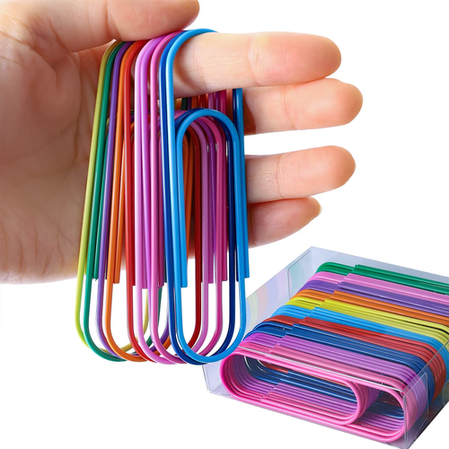 Jumbo Paper Clips, 40 Pcs 4 Inches Large Paper Clip Holder Vinyl Coated ...