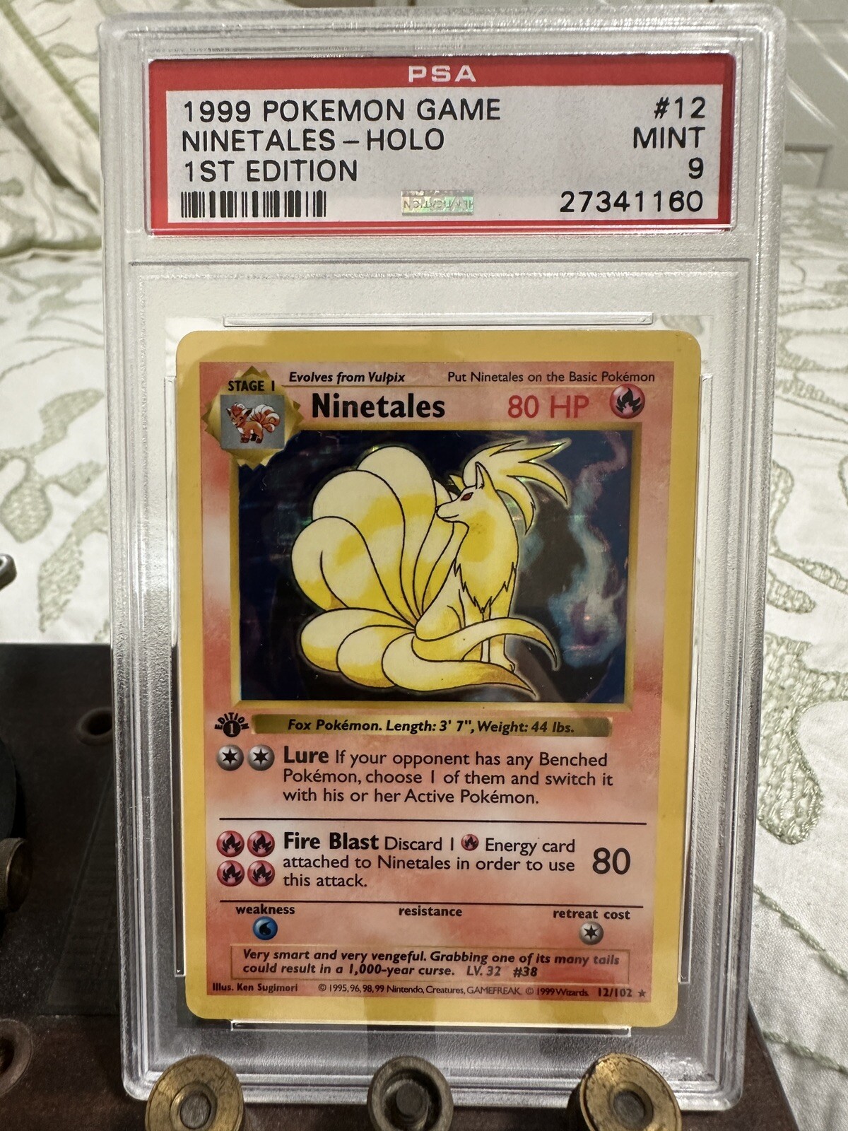 Ninetales 12/102 1st Edition Base Set Shadowless Holo Pokemon Card PSA ...