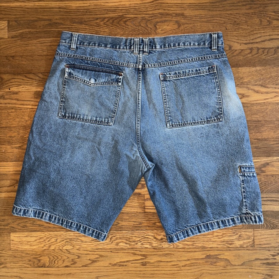 VTG Burnside Baggy Denim Jorts Mens 40 Cargo Blue Jean Shorts Y2K 90s ...