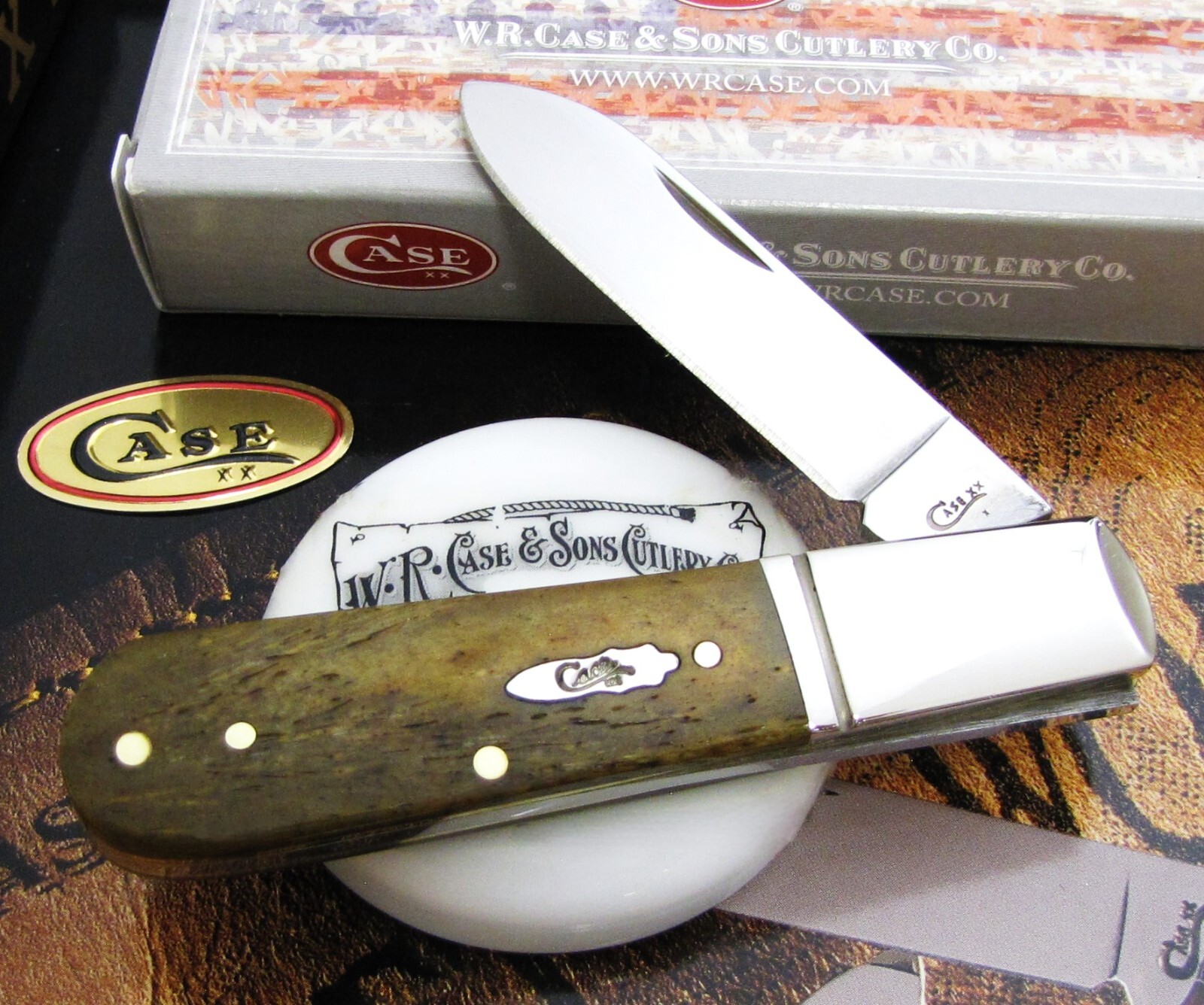 Case XX Barlow Knife 2019 Smooth Antique Bone & Bomb Shield MIB ...