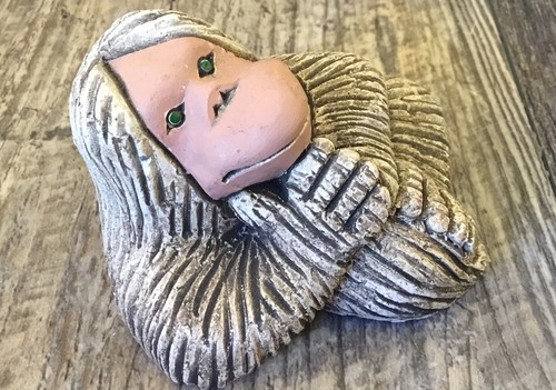 ORANGUTAN A.TORREON URUGUAY HAND SCULPTED,ARTIST SIGNED CLAY/ CERAMIC ...