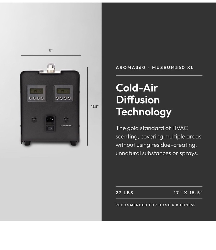 Aroma360 Museum360 XL Scent Diffuser Whole Home Fragrance Oil Diffuser ...