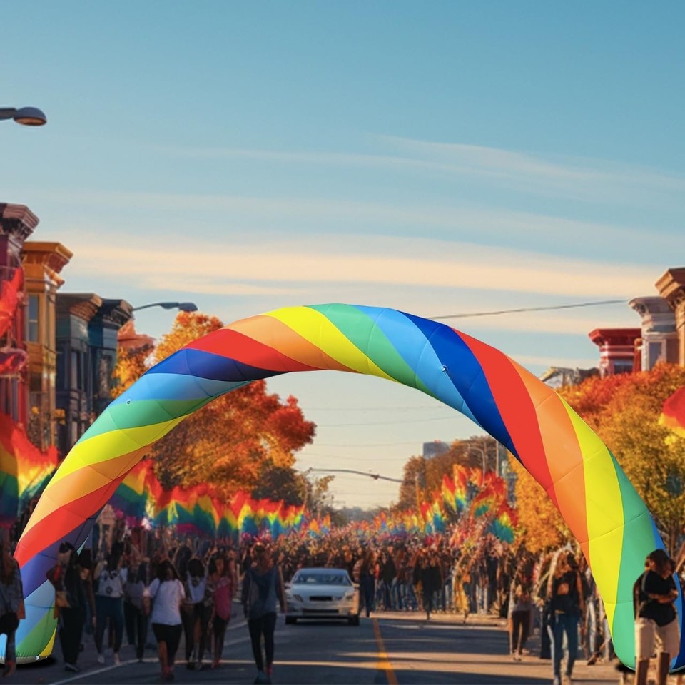 26Ft Inflatable Arch - Rainbow Inflatable Arch with Built in 150W ...