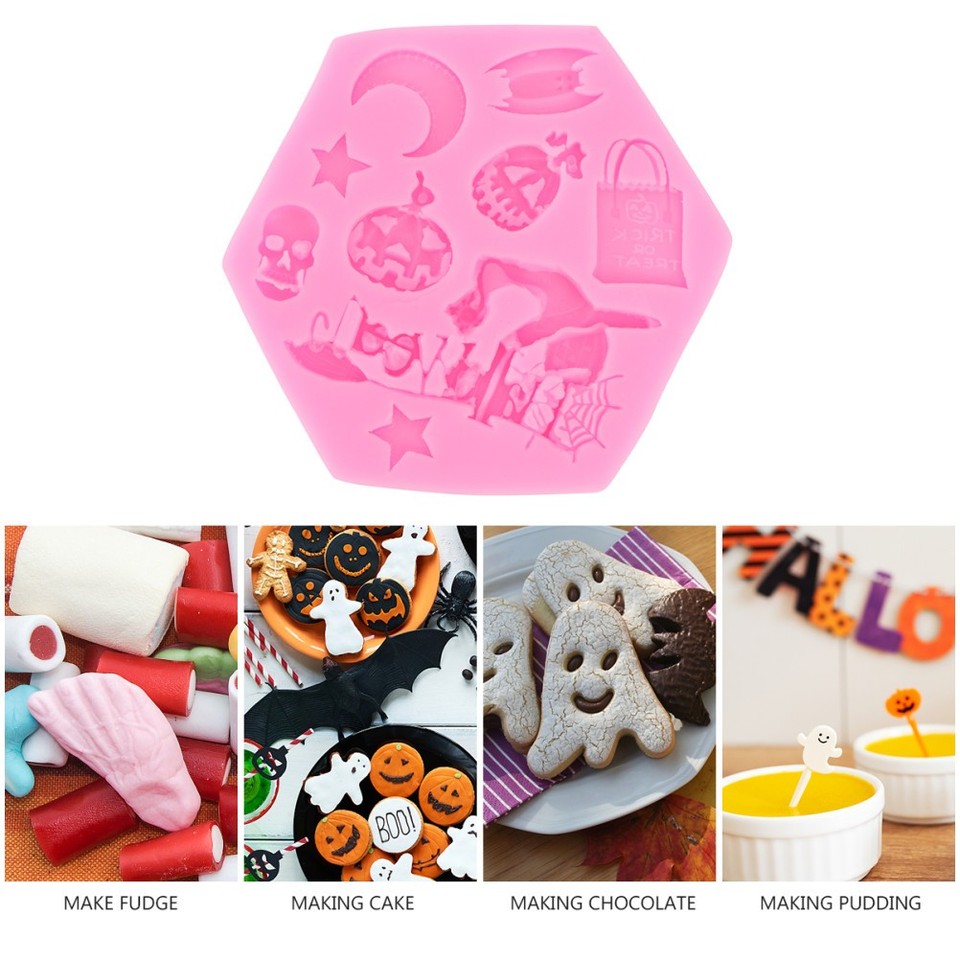 2pcs Halloween Theme Silicone DIY Fondant Cookie Chocolate Cake | eBay UK