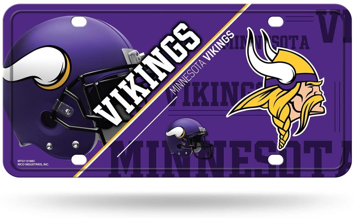 Minnesota Vikings Metal Auto Tag License Plate, Split Design, 6x12 Inch ...