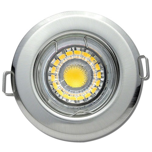 LED Einbaustrahler 230V – 5W GU10, neutralweiß 4000K, Ø80mm, Edelstahl ...