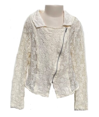 D-Signed Disney Girls Ivory Floral Lace Long Sleeve Jacket Dress Wrap ...