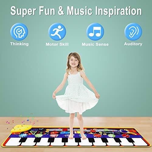 Piano Mat for Kids, Kids Keyboard Play Mats with 8 Instrument Sounds ...