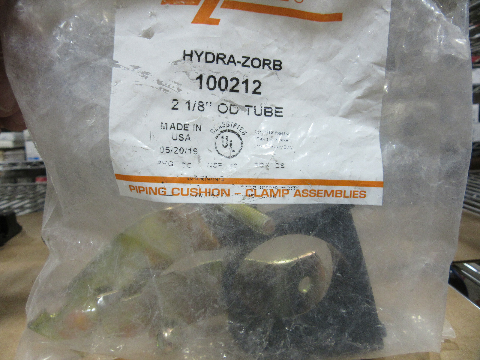 Hydra-Zorb 100212 Piping Cushion Clamp 2-1/8" O.D. Tube 101250 NEW ...