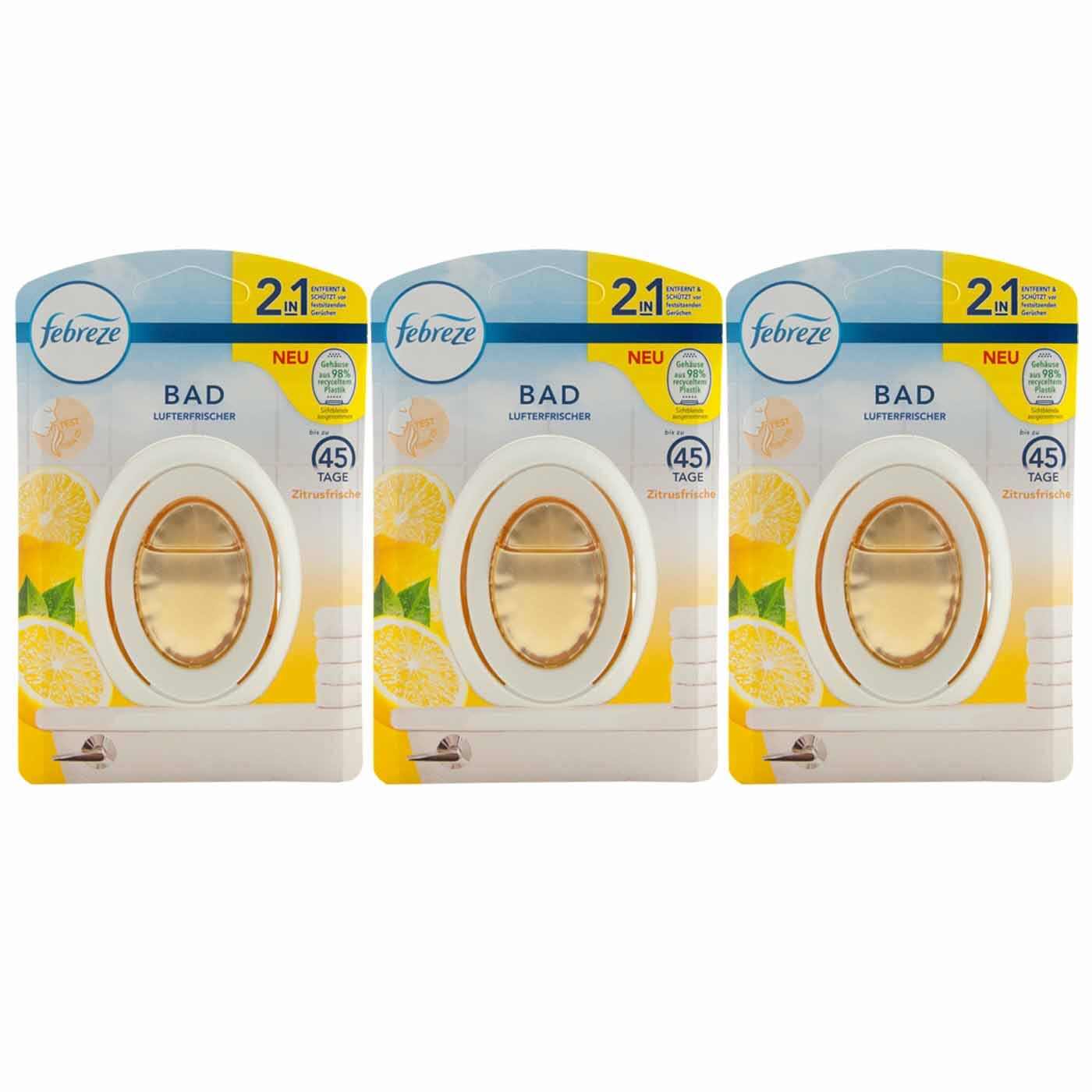 Febreze Bad Air Freshener Citrus Fresh 3 x 7.5ml Up to 45 Days ...