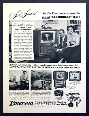 1951 Rex Harrison & wife Lilli Palmer photo Emerson Television vintage ...