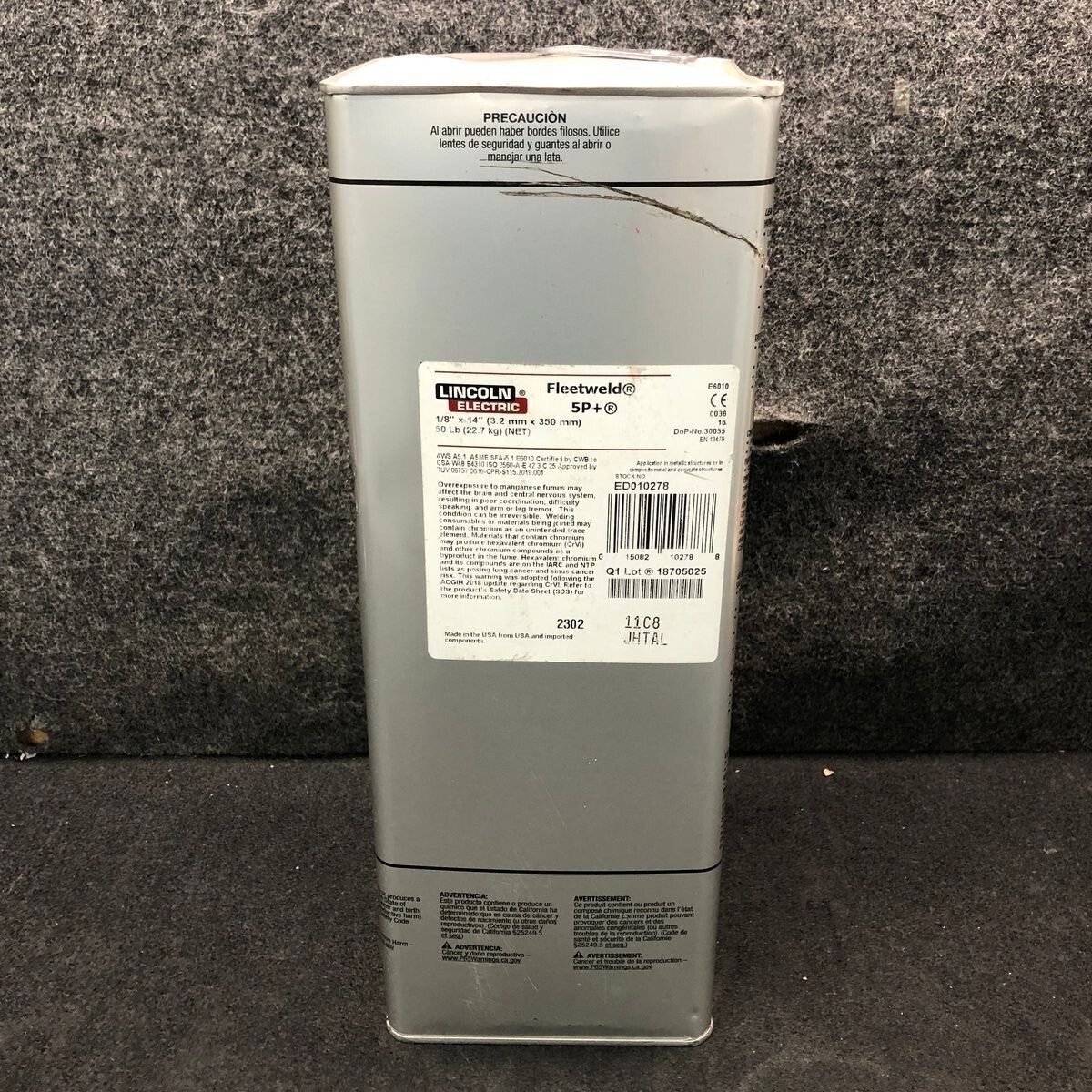 🔥New/Sealed Lincoln Electric Fleetweld 5P+ Rods 50lbs E6010 1/8" x 14 ...