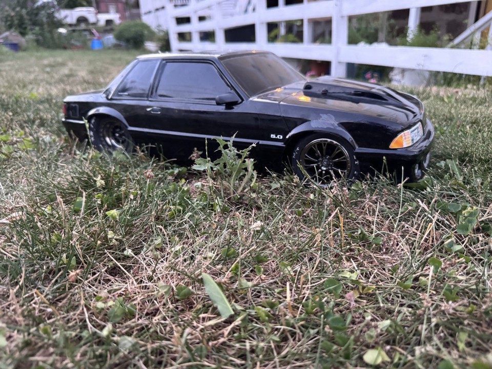 Traxxas 9421A Black Ford Fox Body Mustang Body for Drag Slash | eBay