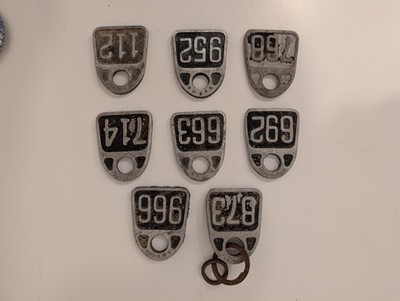 Hasco Vintage Double Sided Cast Aluminum Cow Tags (8) Total | eBay