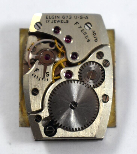 Vintage Elgin Manual Wind 17J 673 Wrist Watch Movement lot.t | eBay