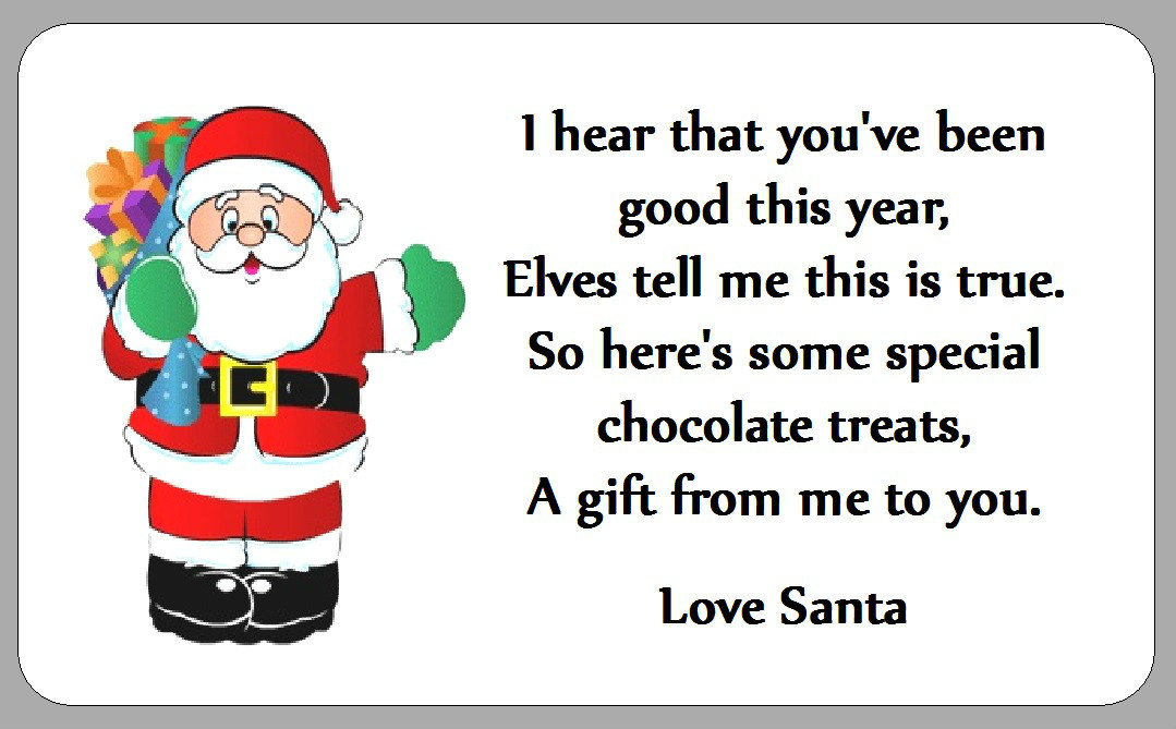 Santa Poem Stickers Christmas Chocolate Gift Labels | eBay UK