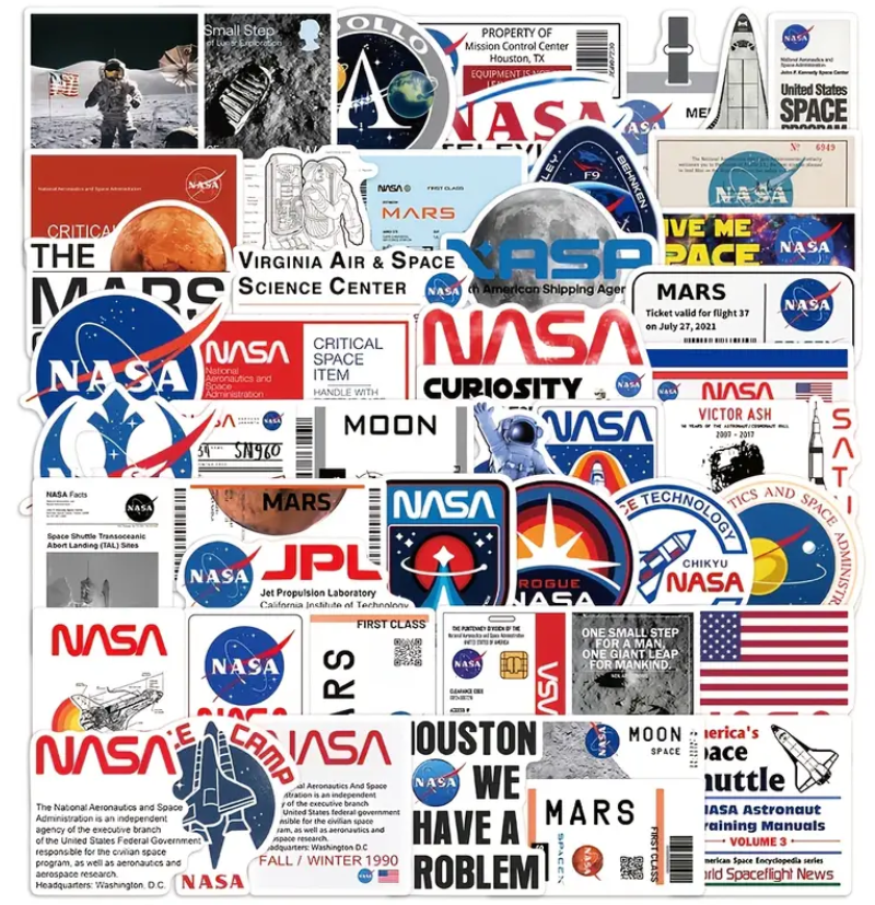 24 NASA Mission Vinyl Decals Shuttle Apollo Mars & MORE! Fun Space ...