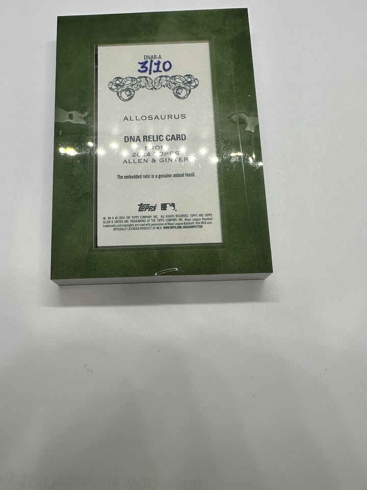 🔥RARE 2024 Topps Allen & Ginter DNA Fossil Relic Allosaurus 3/10 ...