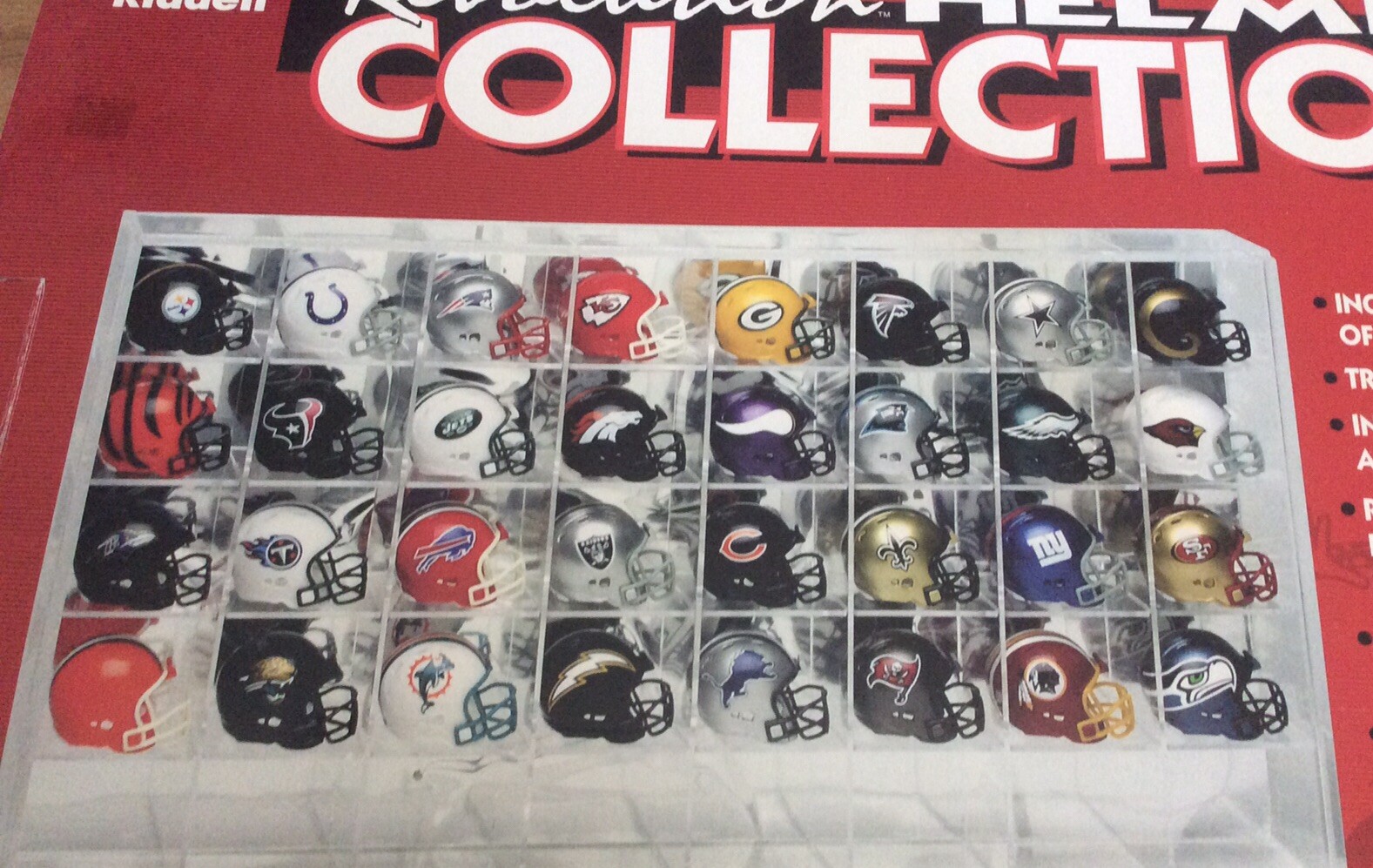 RIDDELL NFL REVOLUTION HELMET COLLECTION WITH DISPLAY CASE (32) TEAMS ...