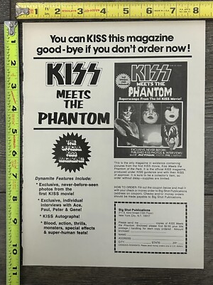 KISS Ad Advert Kiss Meets The Phantom Magazine 1978 Movie Vintage Kiss ...