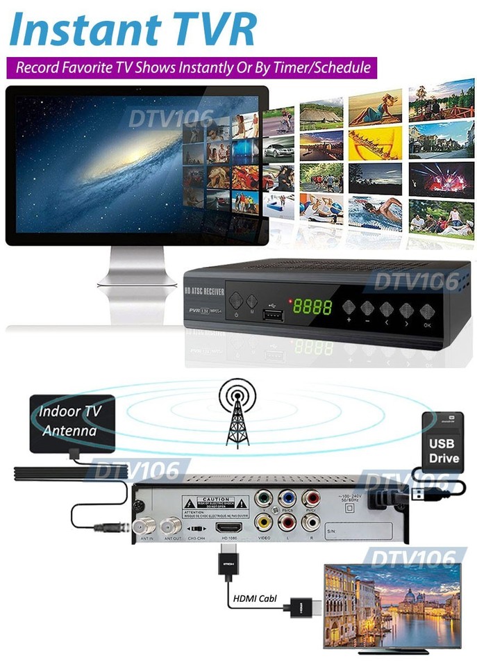 Digital Aerial Antenna TV Receiver Recorder For OTA Antenna Broadcast ...