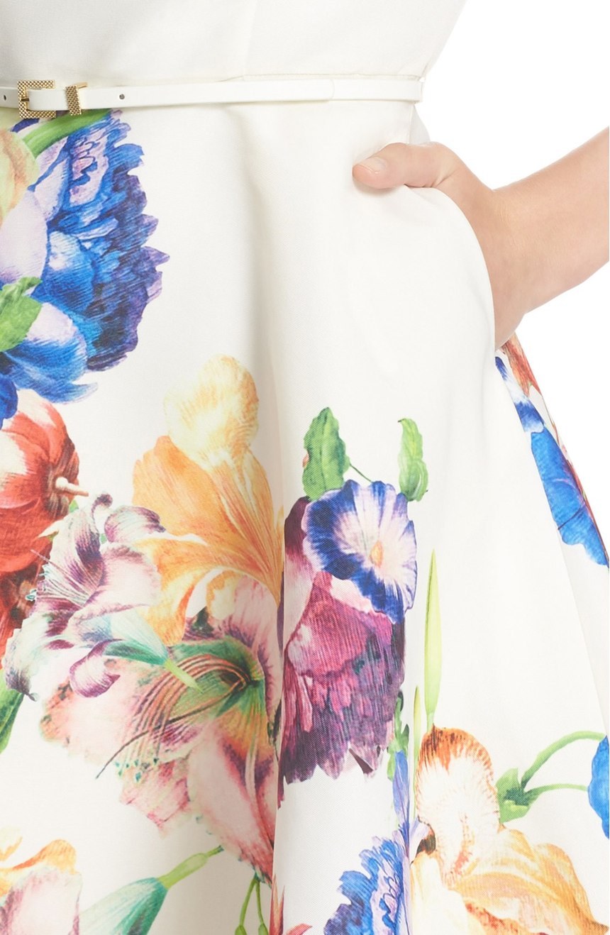 Ted Baker 'Tutsi - Tapestry Flora' Belted Fit & Flare Dress ( Size 2- 6 ...