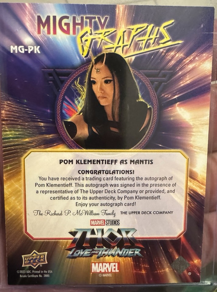 Thor Love and Thunder Mighty Graphs Mantis MG-PN Pom Klementieff Auto Card | eBay