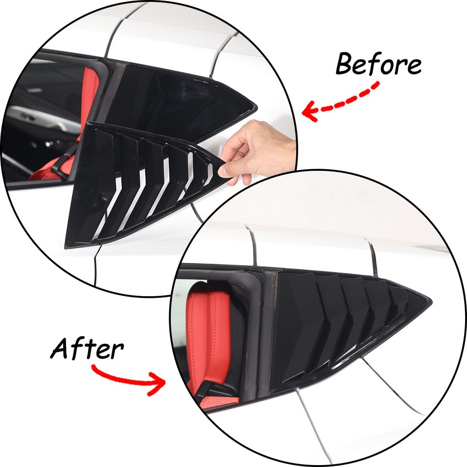 Glossy Black Car Rear Window Triangle Shutter Trim For Corvette C8 ...