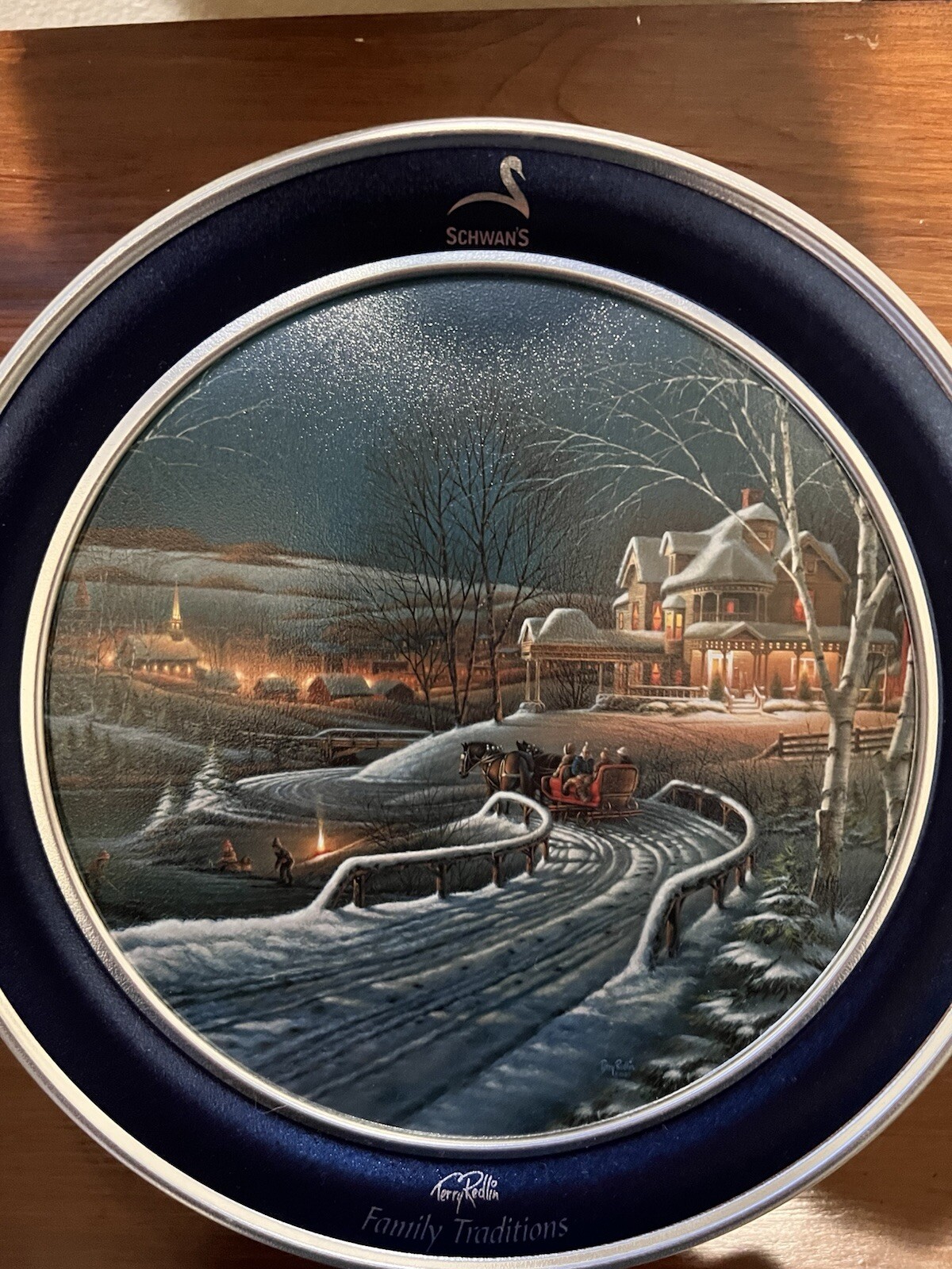 Schwan's Christmas Cookie Tin Terry Redlin "Family Traditions" 2013 ...