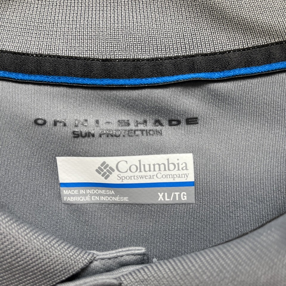 Columbia Polo Shirt Mens. X Large Omni-Shade Gray Performance Short ...