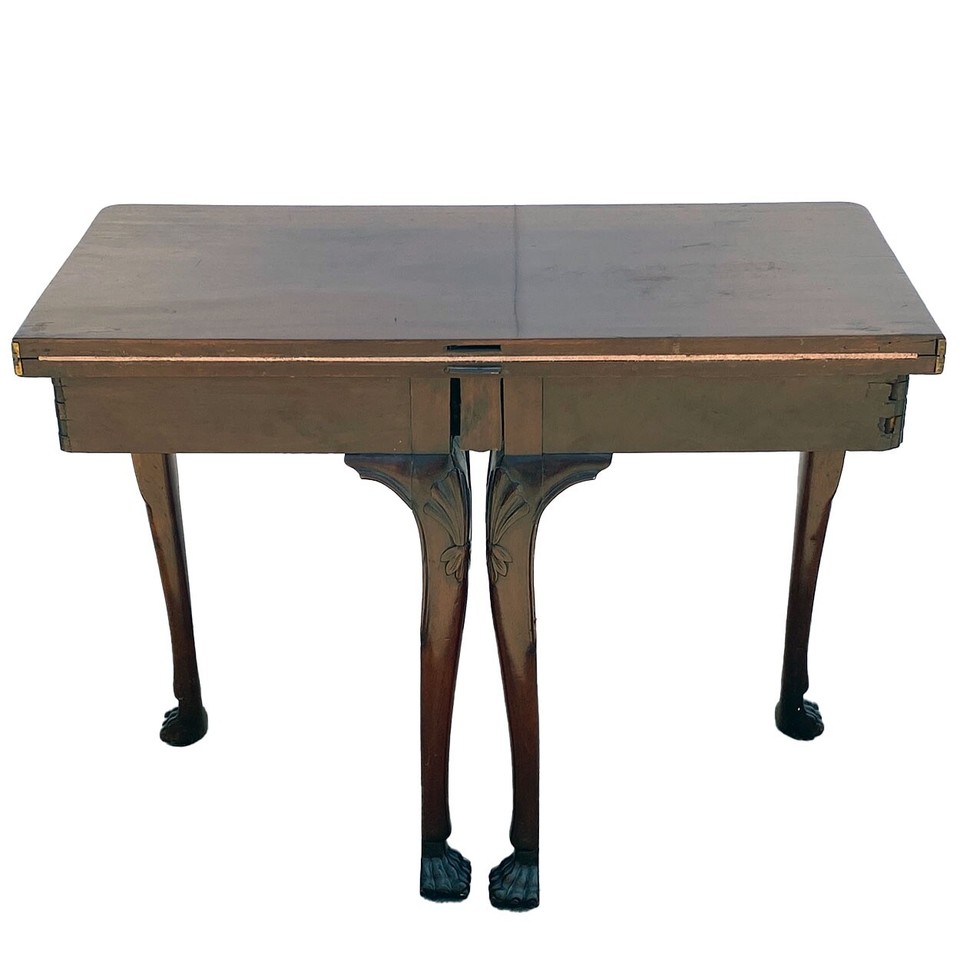 Antique Irish Georgian Leather & Mahogany Fold-Over Games Table c. 1770 ...