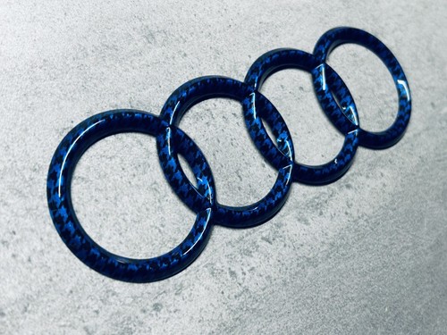 Audi Metallic Blue Houndstooth Trunk Lid Emblem OEM Badge Rings Logo A3 ...