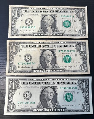 $1 One Dollar Bill-Radar/Palindrome-Multiple Series-Pick your Note | eBay