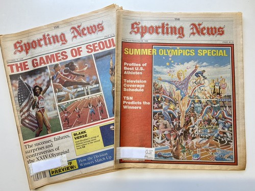 1988 THE SPORTING NEWS - (2) SEOUL SUMMER OLYMPICS ISSUES Cover Photos/Art TSN | eBay