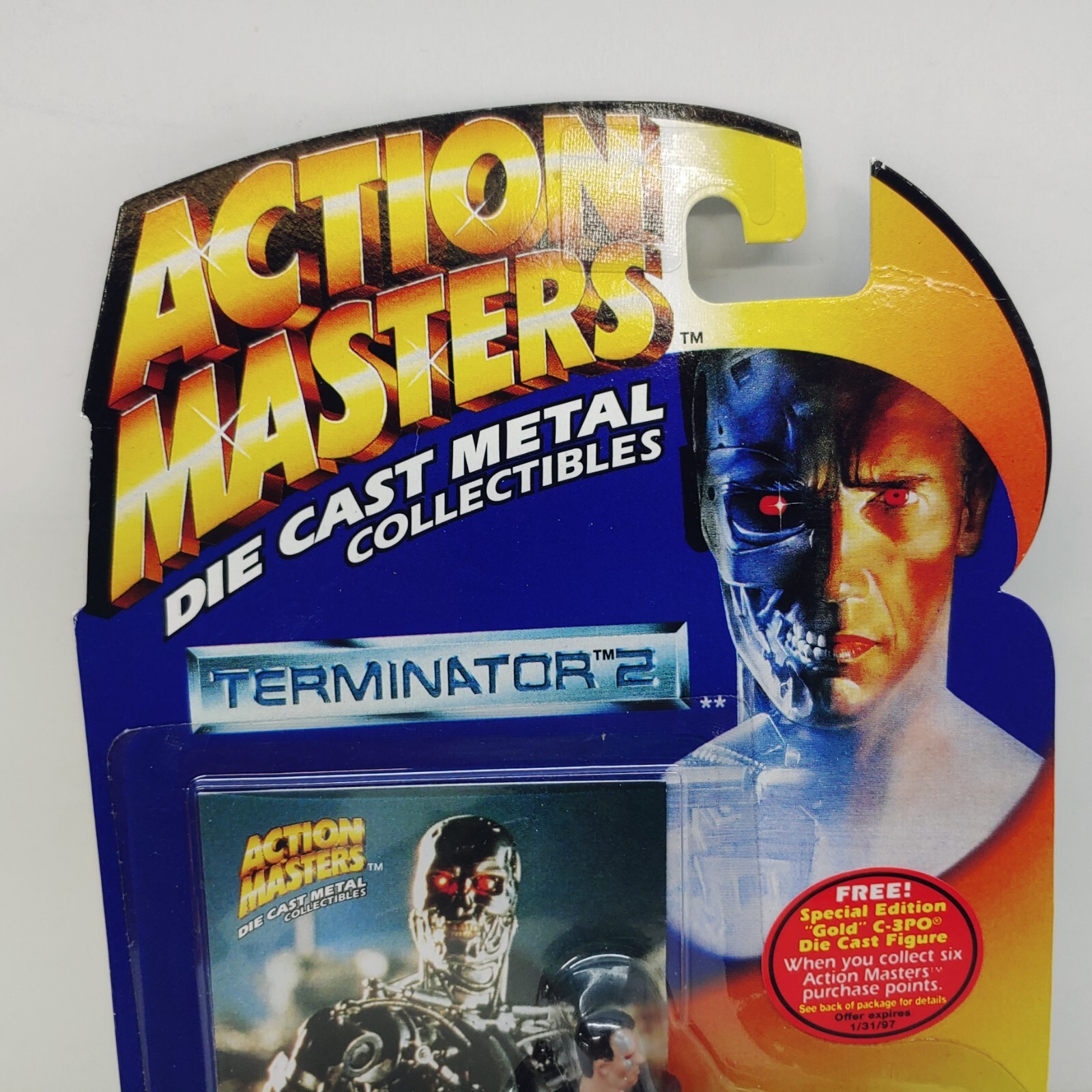 Action Master Die Cast Metal Terminator 2 T-800 1994 Kenner Good Card ...