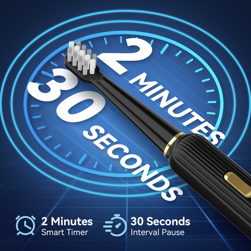 SEJOY Sonic Electric Toothbrush Rechargeable With 12 Brush Head Power ...