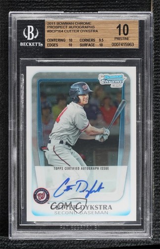 2011 Bowman Chrome Prospects Auto Cutter Dykstra #BCP164 BGS 10 ...