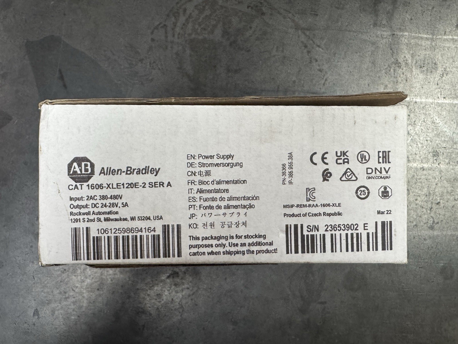 Brand New Allen Bradley 1606-XLE120E-2 Power Supply 380/480 VAC 120W | eBay