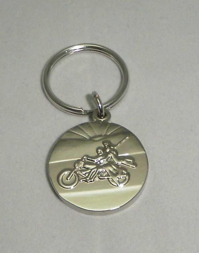 St Christopher Rides a Yamaha Motorcycle Key Chain Medal Blue | eBay
