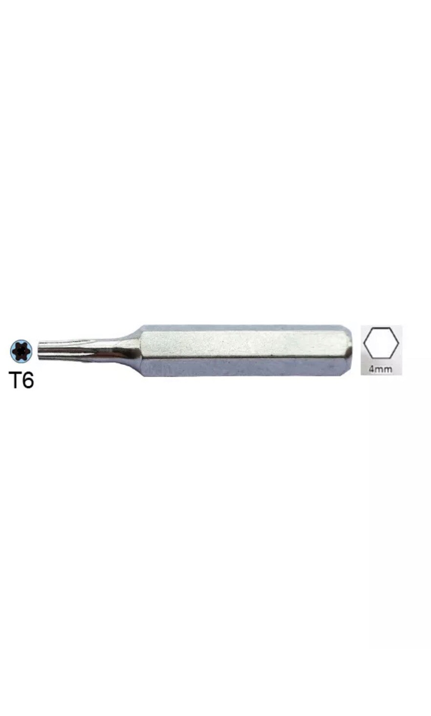 6PCS System 4 T6 x 28mm Torx® Screwdriver Micro Bits Hex 4mm | eBay