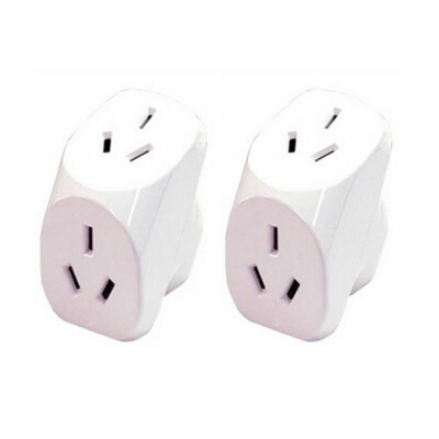 2x Sansai 10 Amp Double Adaptor Home Adapter Plug/Socket Outlet Angled ...