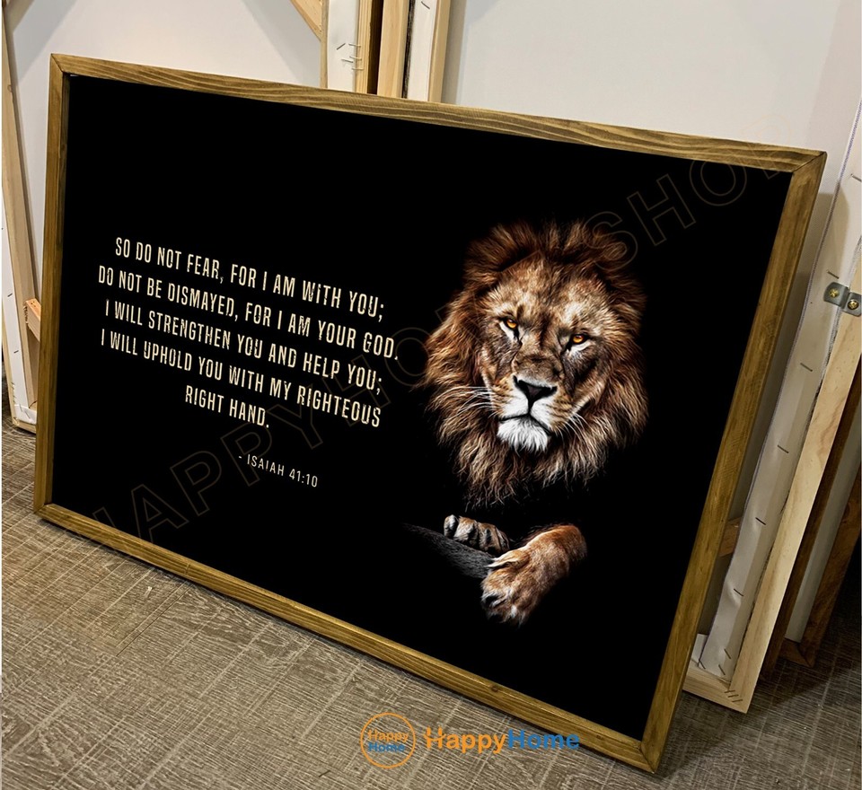 Lion Wall Art Isaiah 41:10 Bible Verse Print Scripture Art Christian ...